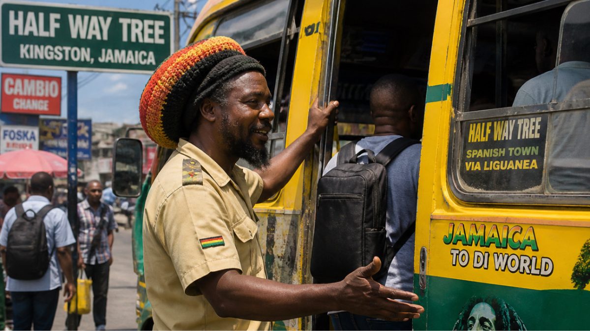Rasta conductor seen on video eating buff | Carib Loop
